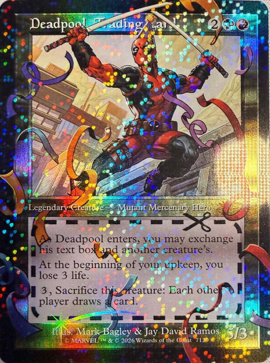 Deadpool the Trading Card "i Fixed It" Edition Cosmic Foil MTG Proxy - Etsy
