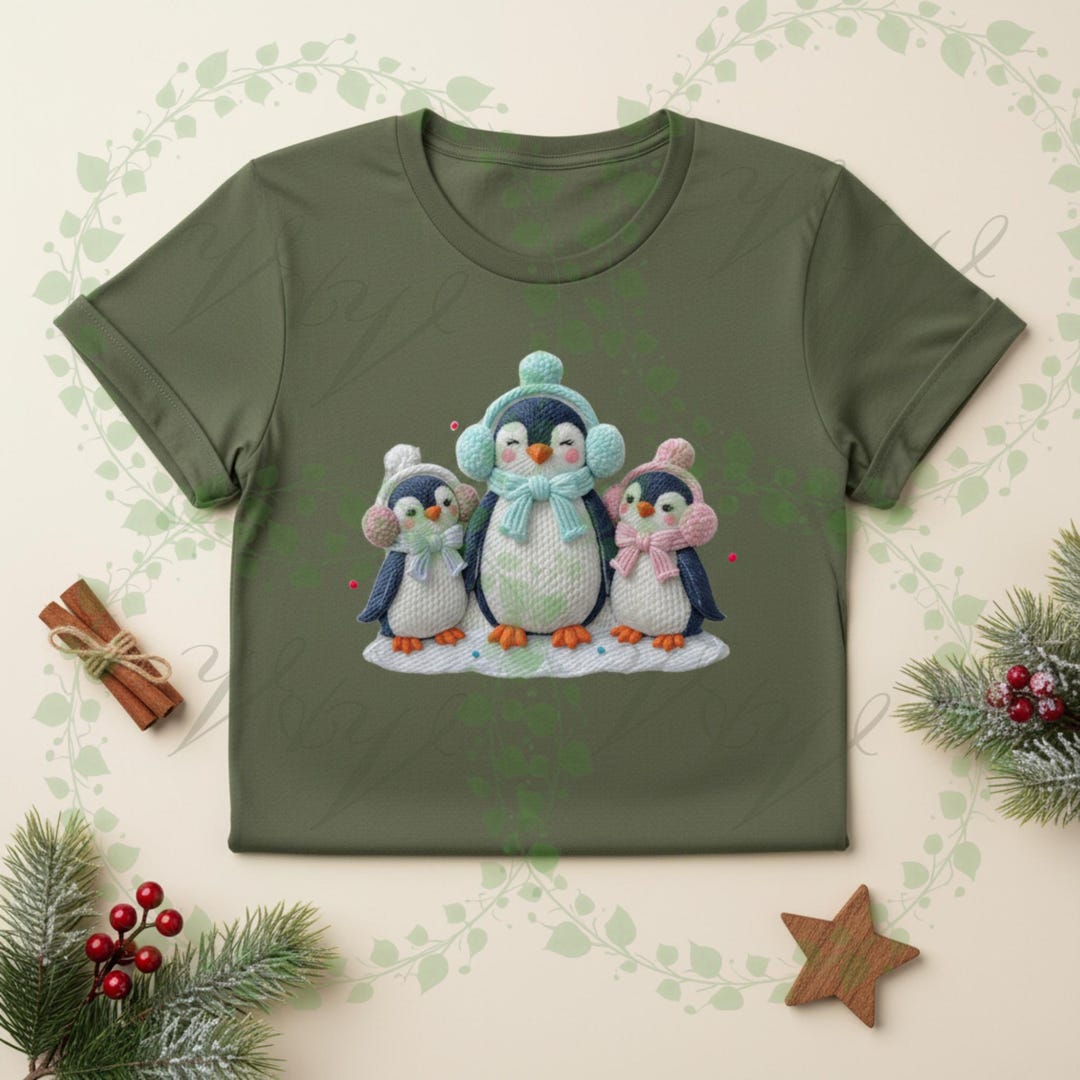Winter Penguin Family PNG Clipart, Christmas Design (digital Download ...