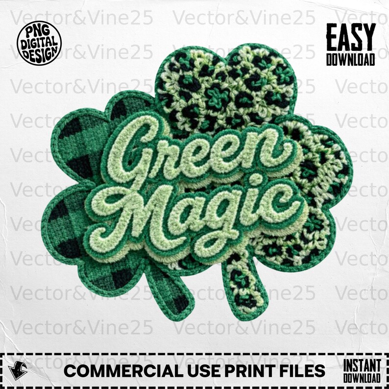 Green Magic Shamrock PNG, St Patricks Day Clover (digital Download) - Etsy