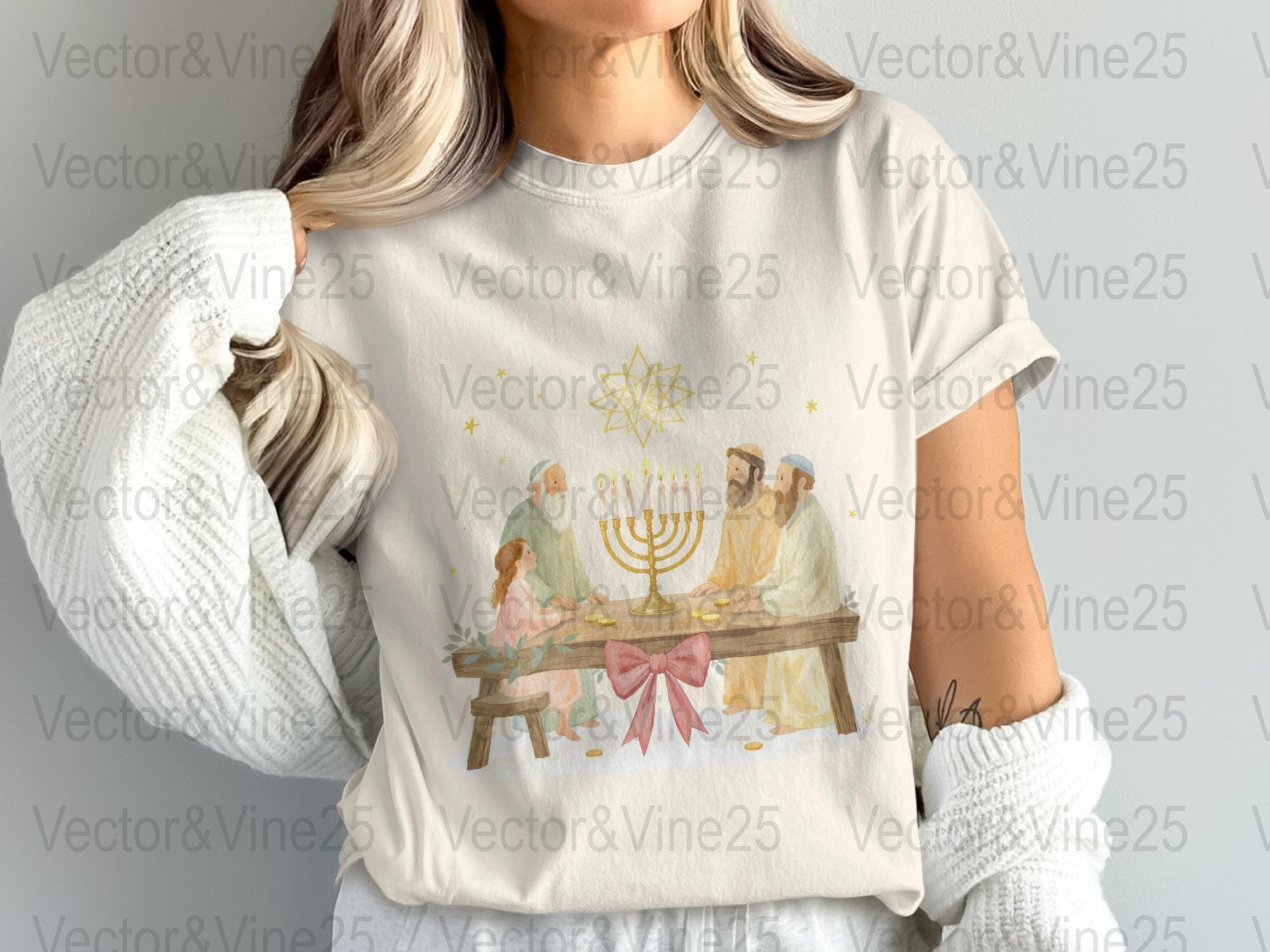 Watercolor Hanukkah Clipart: Menorah, Dreidel (PNG Digital Download) - Etsy