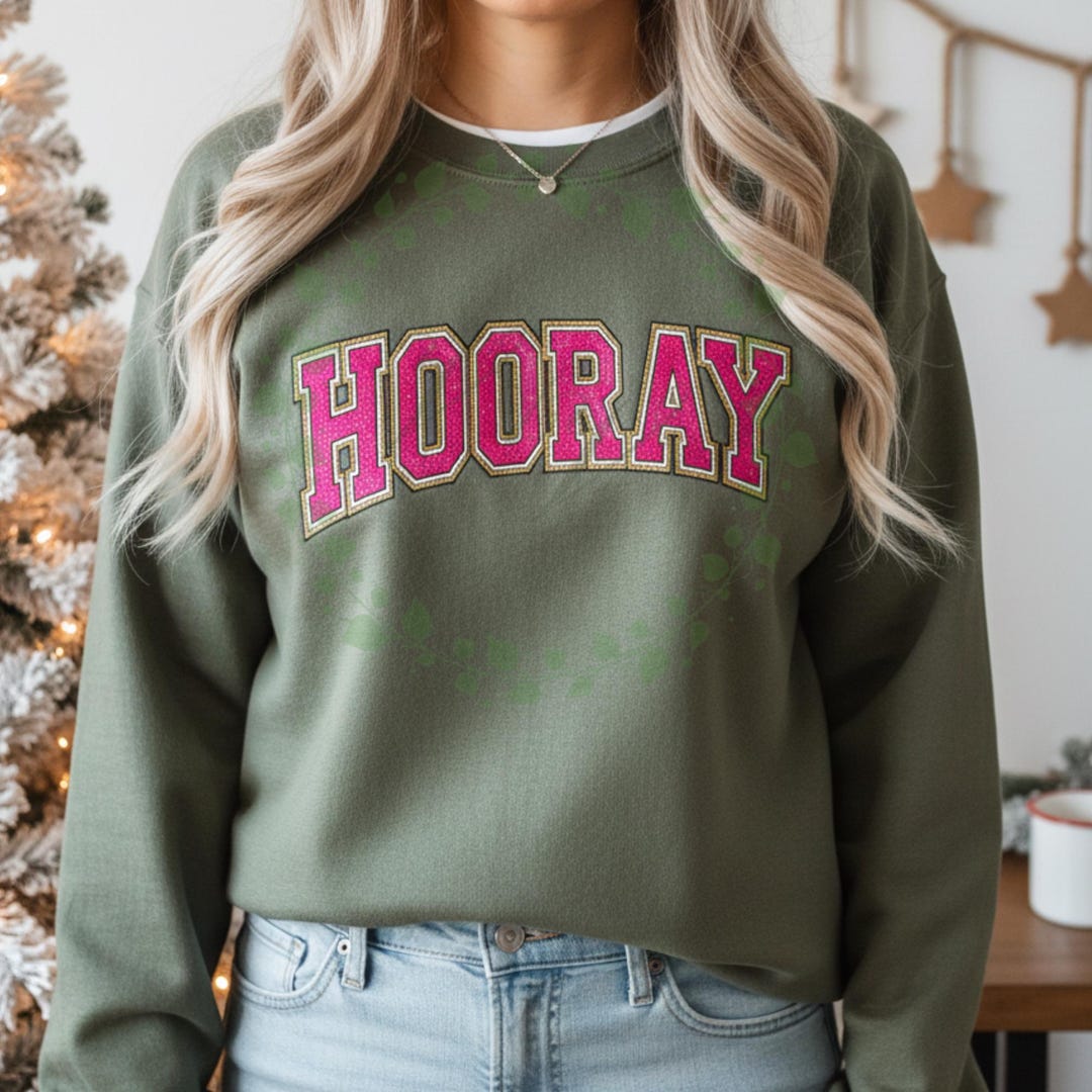 Hooray Pink and Gold Celebration PNG, Sublimation Design (digital ...