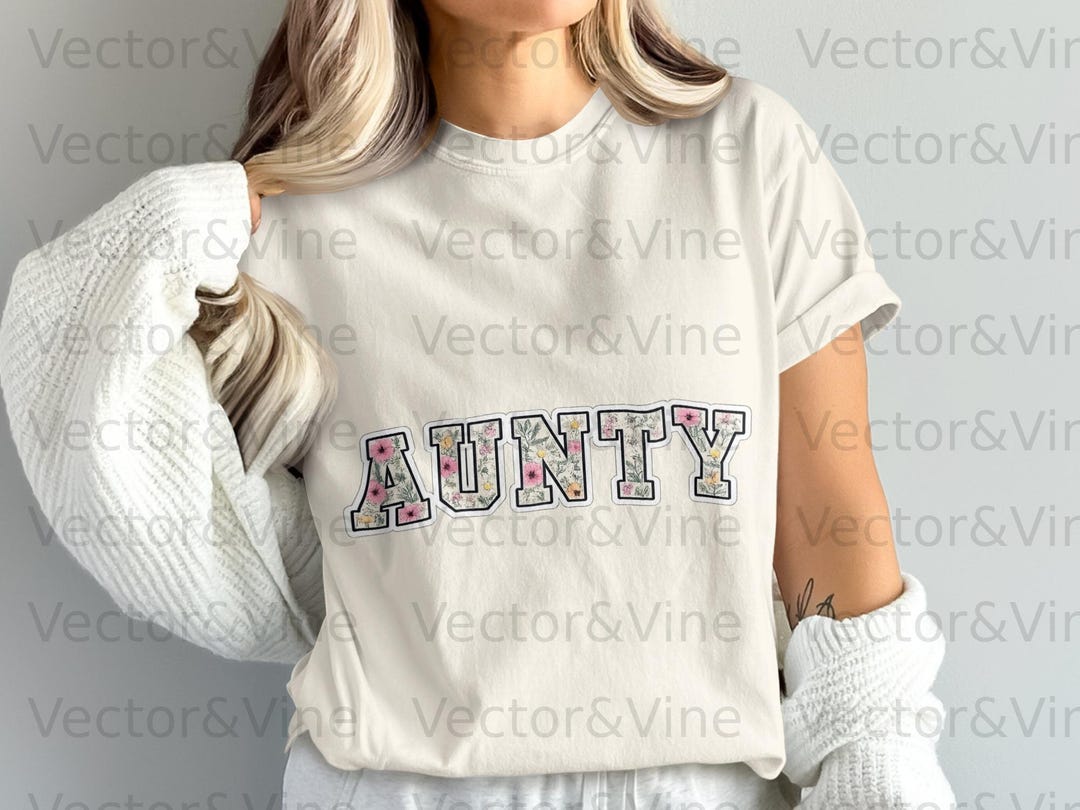 Aunty Floral Letters PNG, Aunt Clipart, Family Design (digital Download ...
