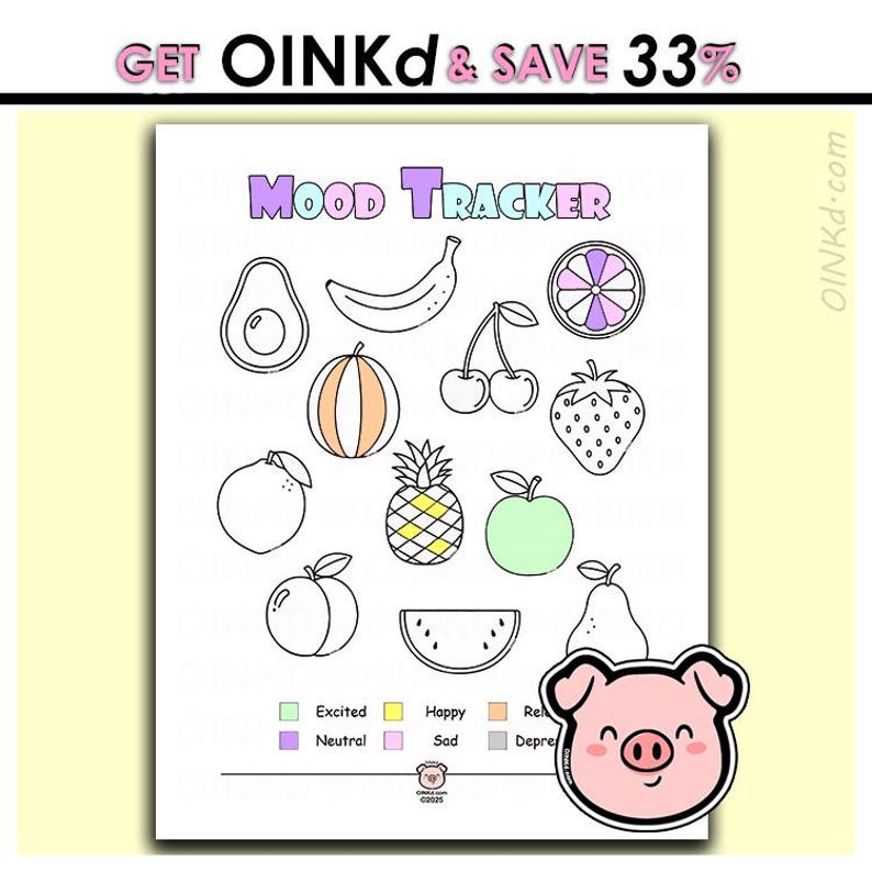 Printable Mood Tracker Coloring Page for Bullet Journal Mental Health ...