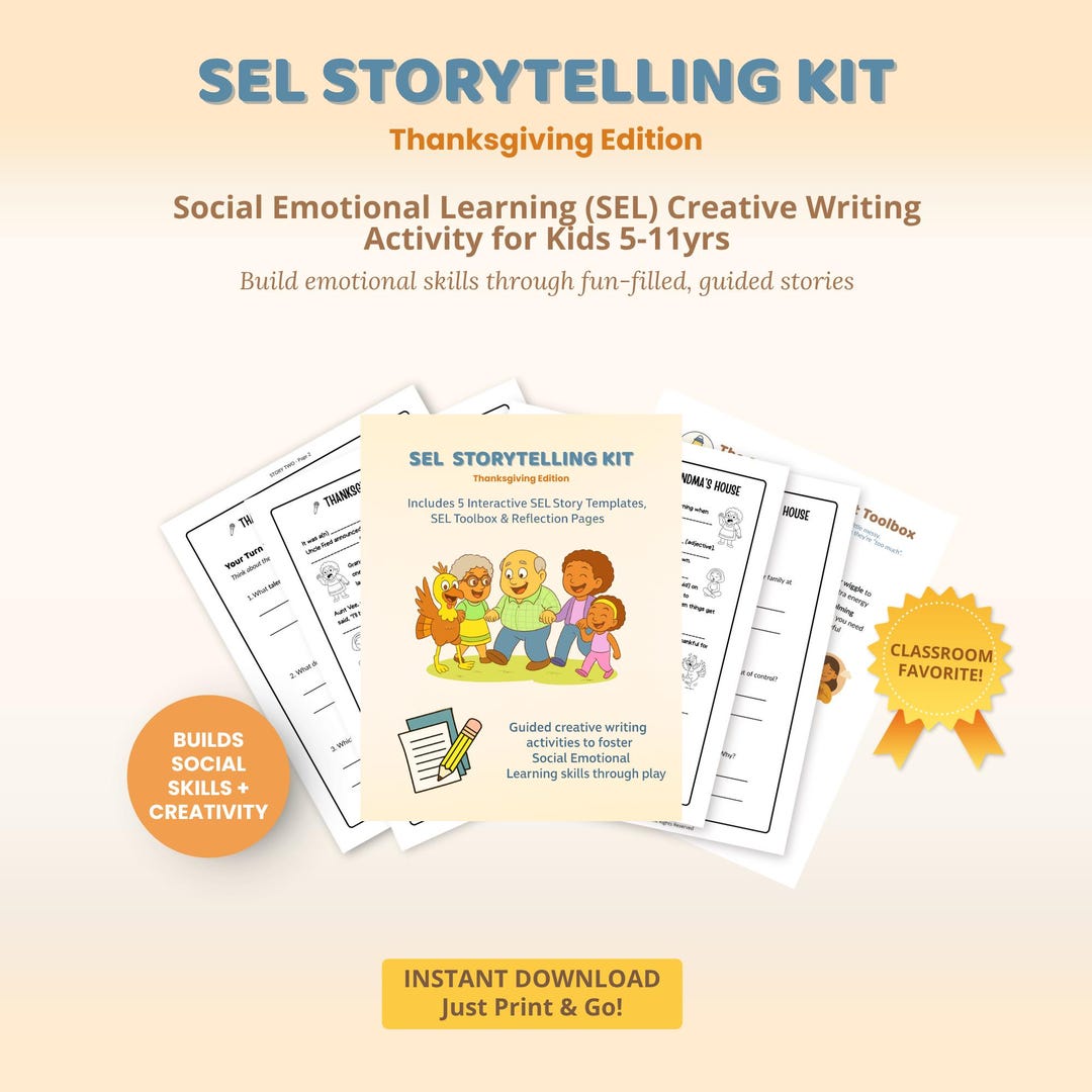 Thanksgiving Storytelling Kit for Kids – Printable Guided Writing ...
