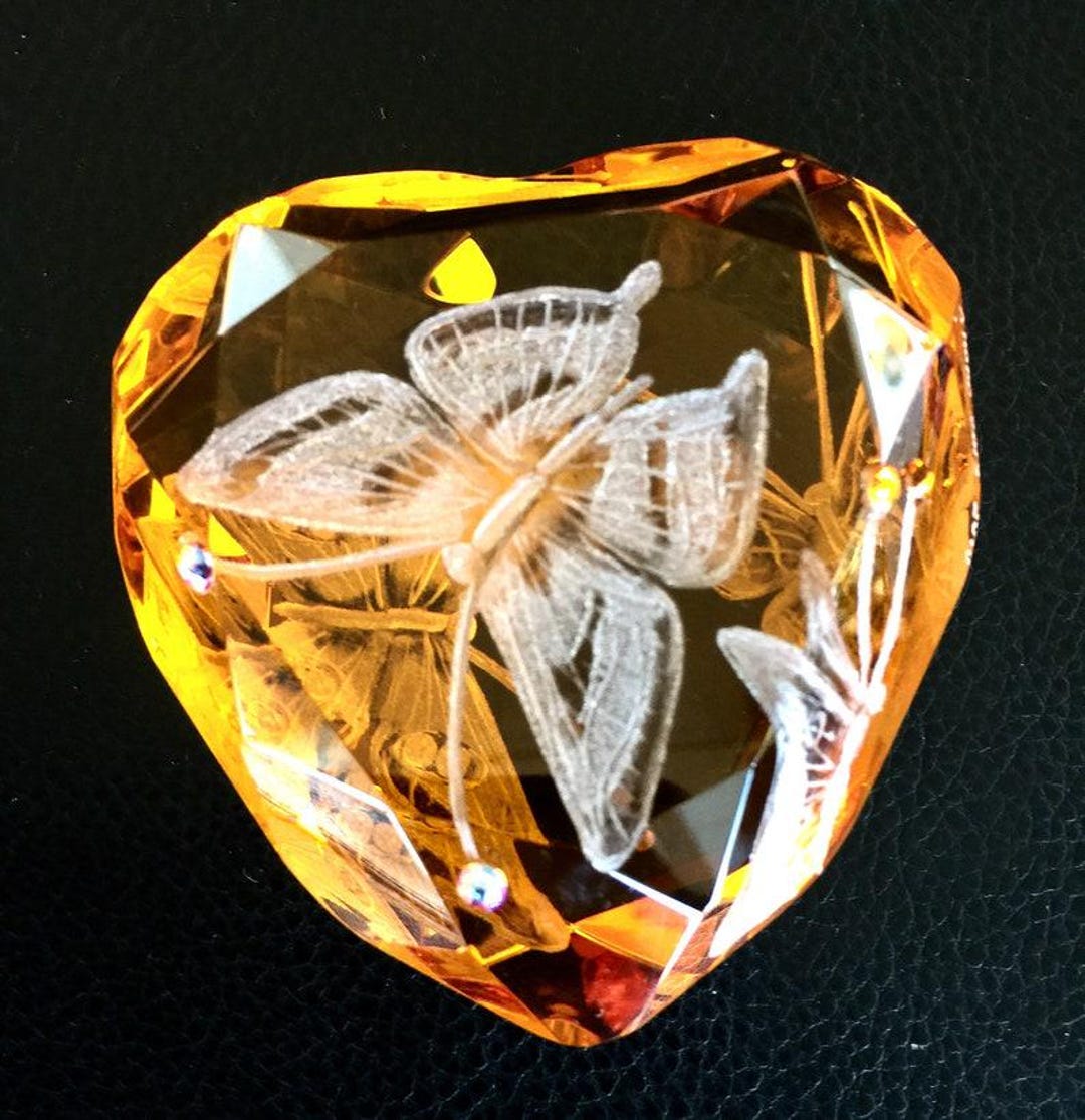 Hand Engraved Swarovski Butterfly Paperweight, Engraved Paperweight ...