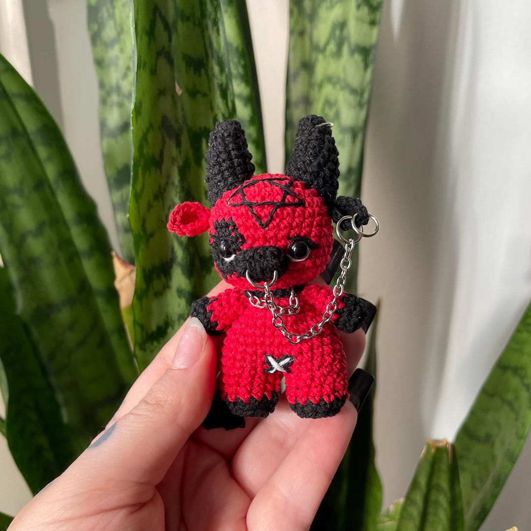 Tiny Demon Cow on Chenille - Etsy