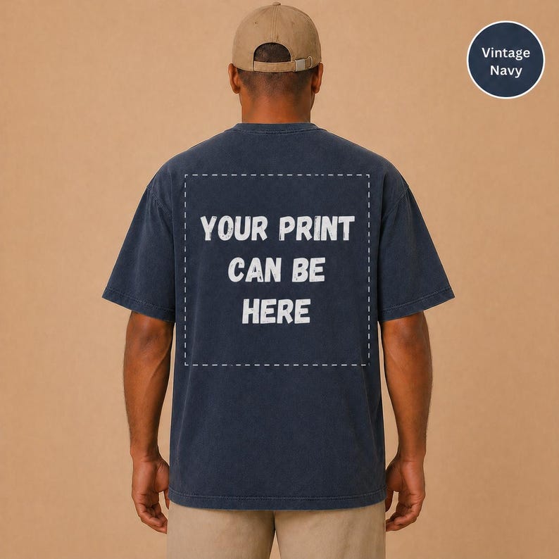 Personalized Heavyweight Cotton Tee, Custom Print on Demand Shirt ...