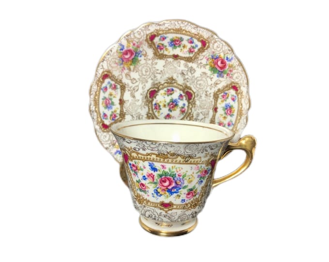 Vintage James Kent Longton Pompadour Tea Cup and Saucer Set, English ...