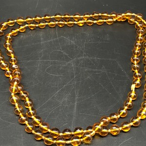 Antique Amber Glass Stranded Round Beads Long Necklace 46/heavy/knotted ...