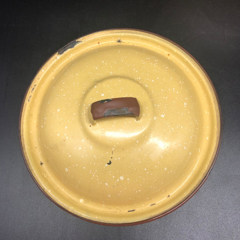 Vintage Cinsa Saltillo Mexico Yellow and White Speckle Enamelware ...