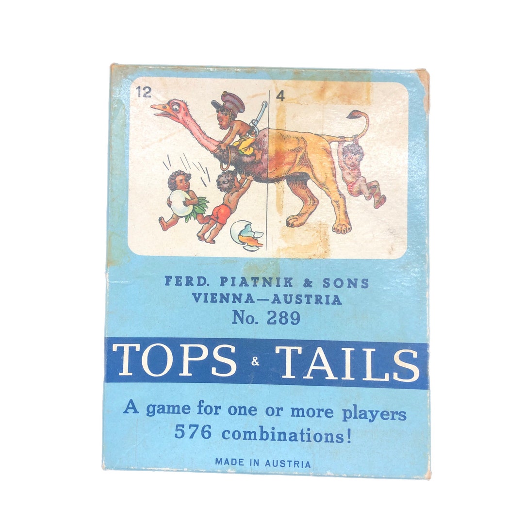 Vintage Tops & Tails Childrens Matching Card Game. 1960, Piatnik Sons 289 Austria, Vintage ...