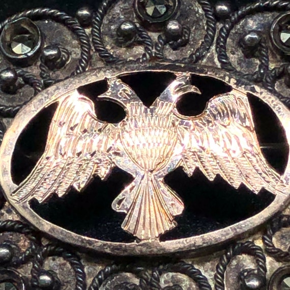 Vintage Imperial Eagle, Russian silver double headed … - Gem