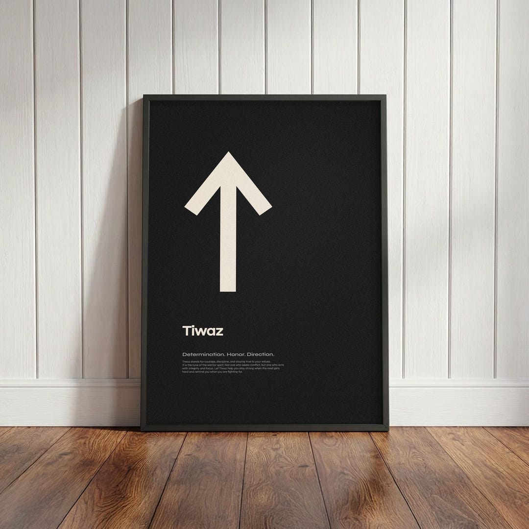 Tiwaz Rune Wall Art, Norse Symbol of Honor and Strength - Etsy