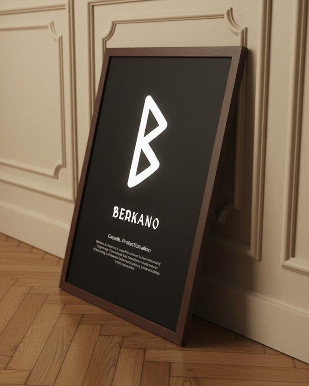 Berkano Rune Wall Art, Norse Symbol of Growth and Rebirth - Etsy