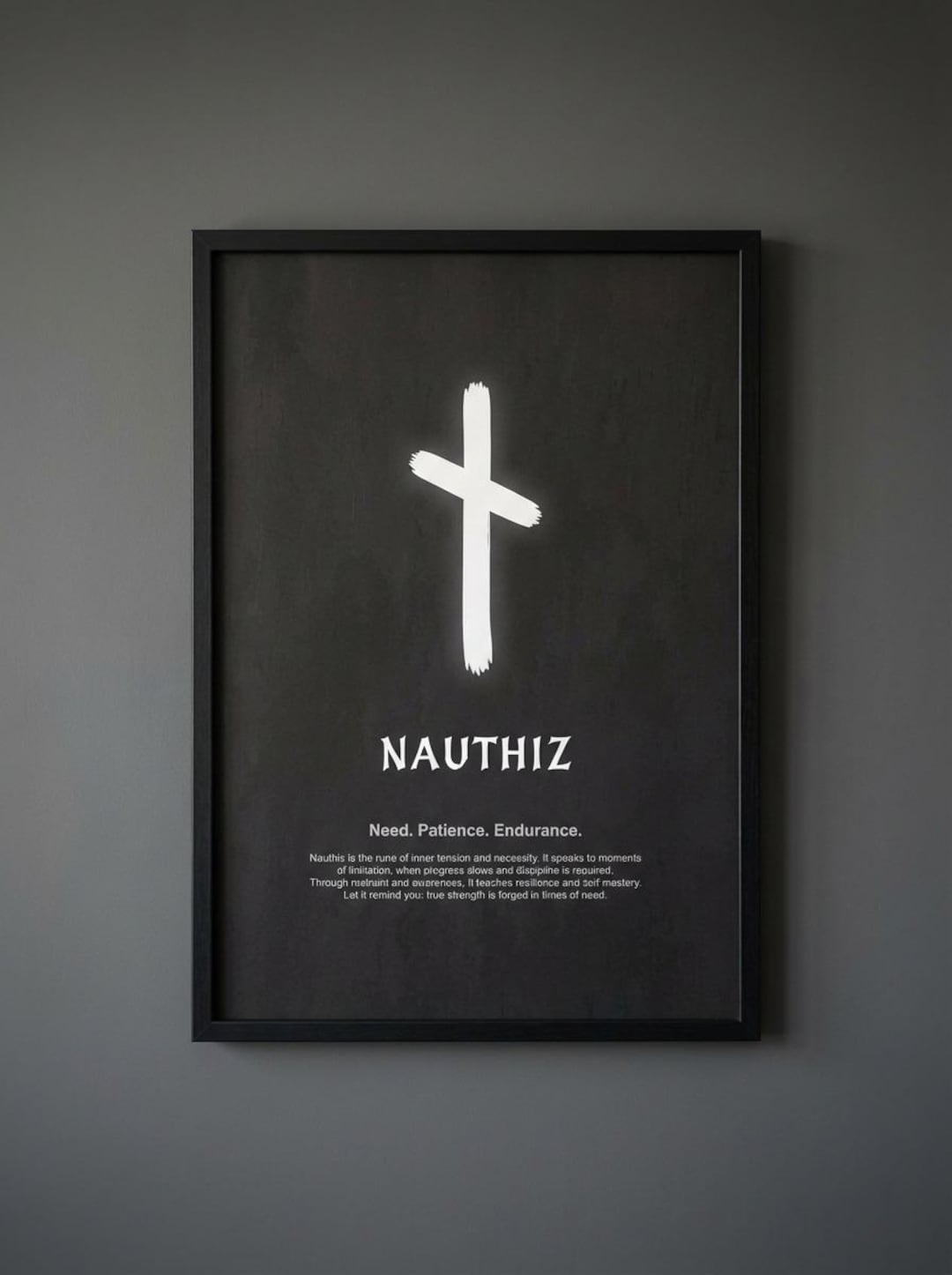 Nauthiz Rune Art Print | Norse Mythology Wall Decor - Etsy