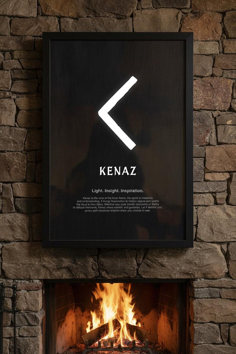 Kenaz Rune Art Print | Norse Mythology - Etsy