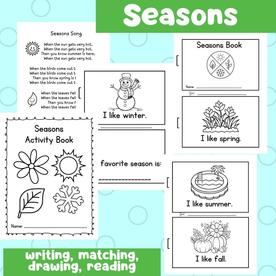 Seasons Activity Worksheet Packet – Spring, Summer, Fall and Winter ...