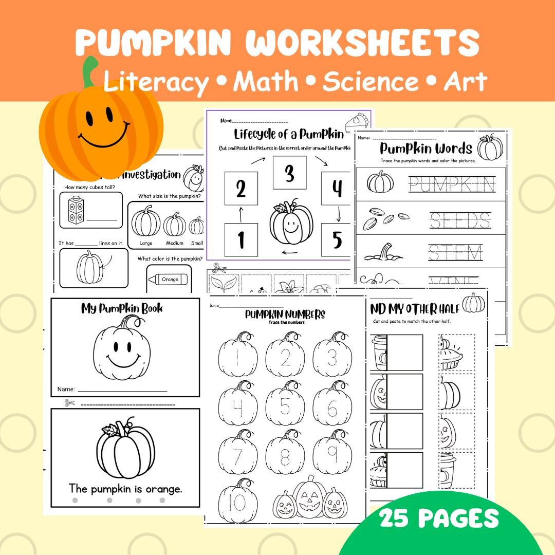 Pumpkin Worksheets-literacy, Math, Science, Art Preschool and ...