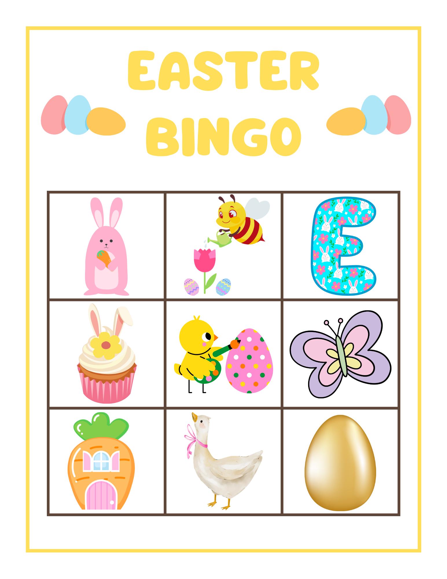 Simple Easter Bingo Cards for Kids - Etsy