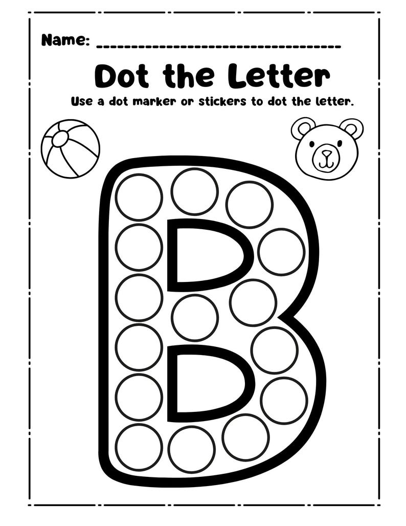 Alphabet Dot Marker Worksheets - Letters A -Z - Preschool and ...