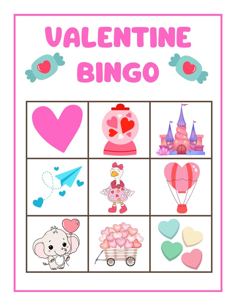 Simple Valentine's Day Bingo Cards for Kids - Etsy