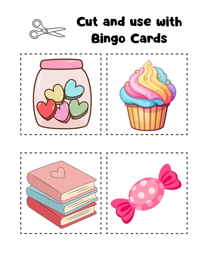 Simple Valentine's Day Bingo Cards for Kids - Etsy