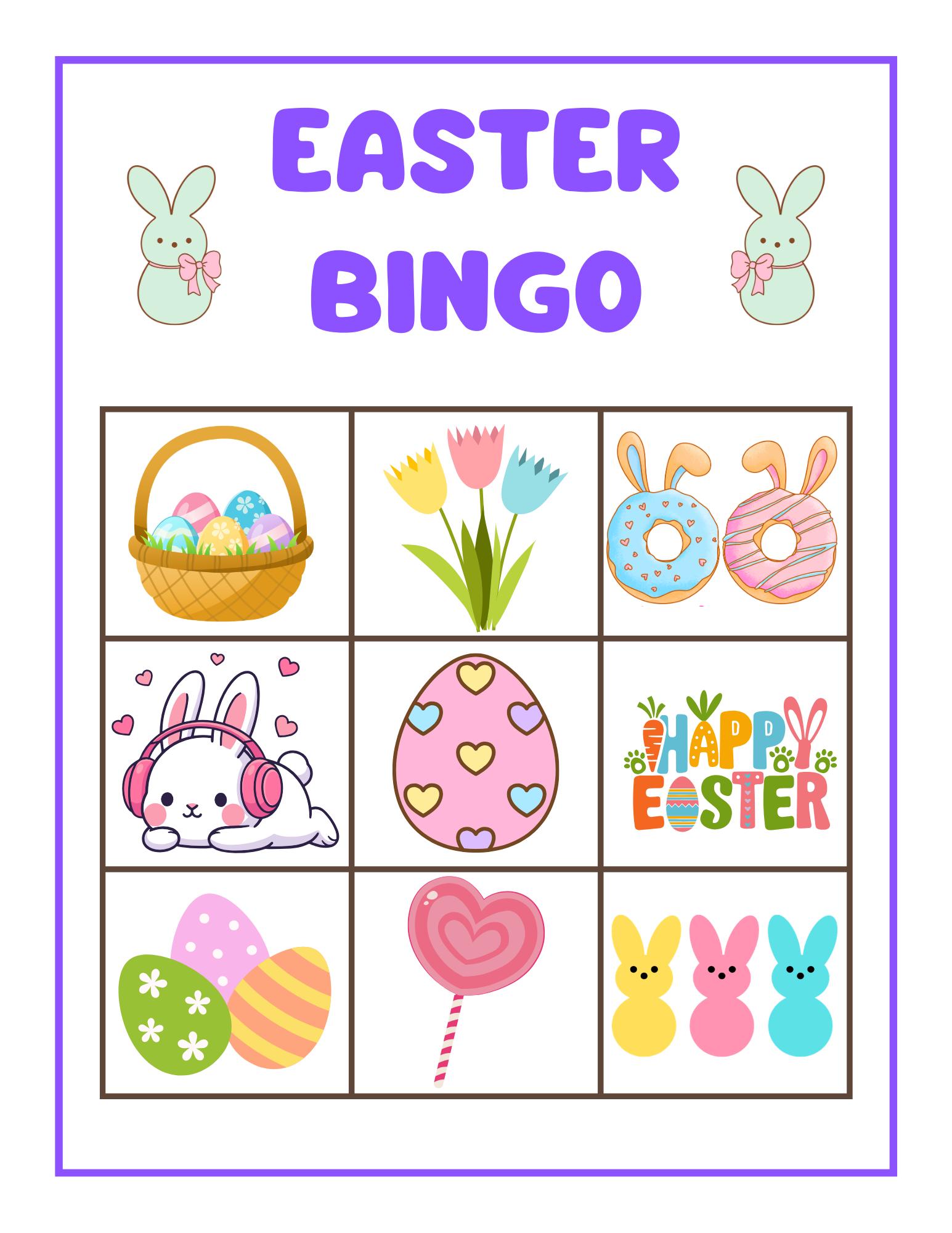 Simple Easter Bingo Cards for Kids - Etsy