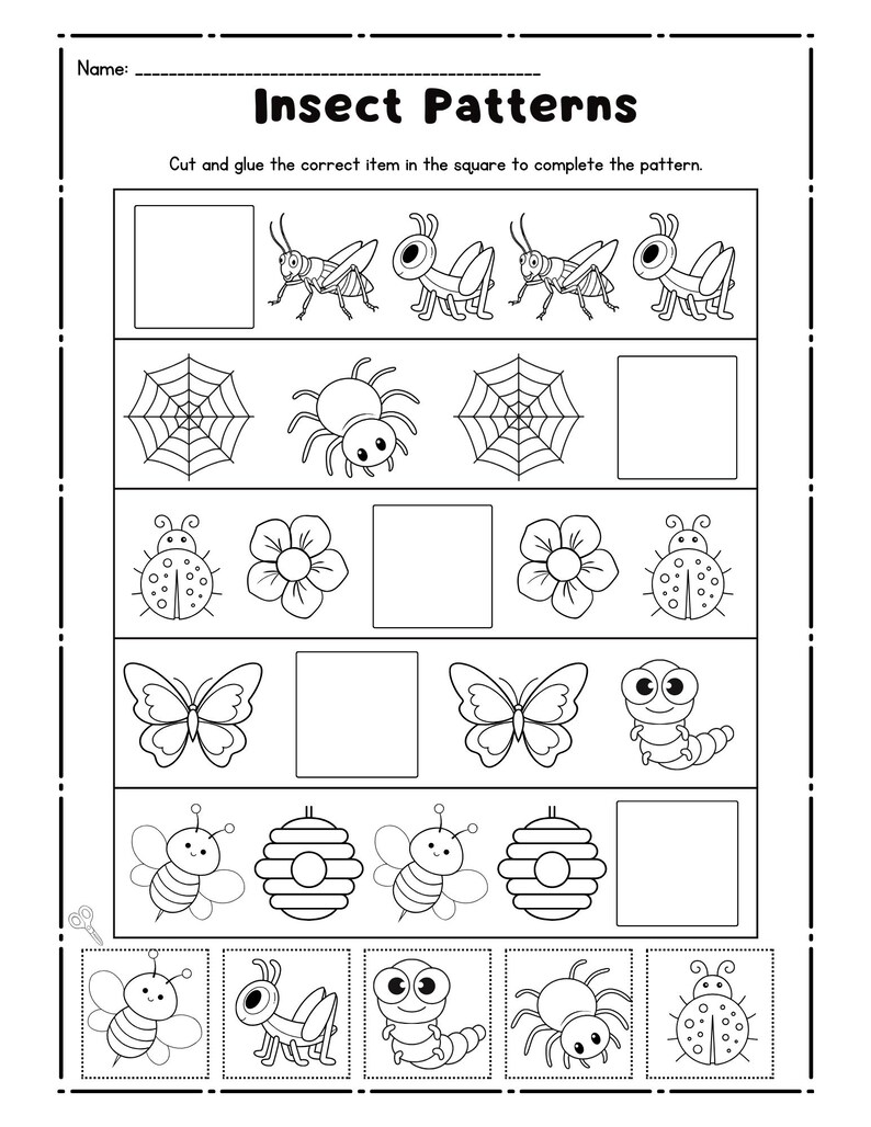 Insects and Bugs Activity Worksheet Packet: Preschool & Kindergarten ...