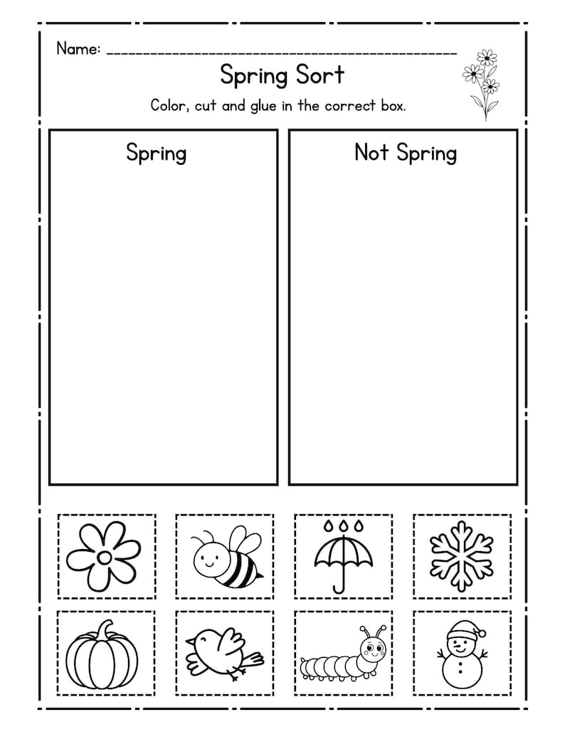 Spring Activity Worksheet Bundle: Preschool & Kindergarten (70 Pages ...