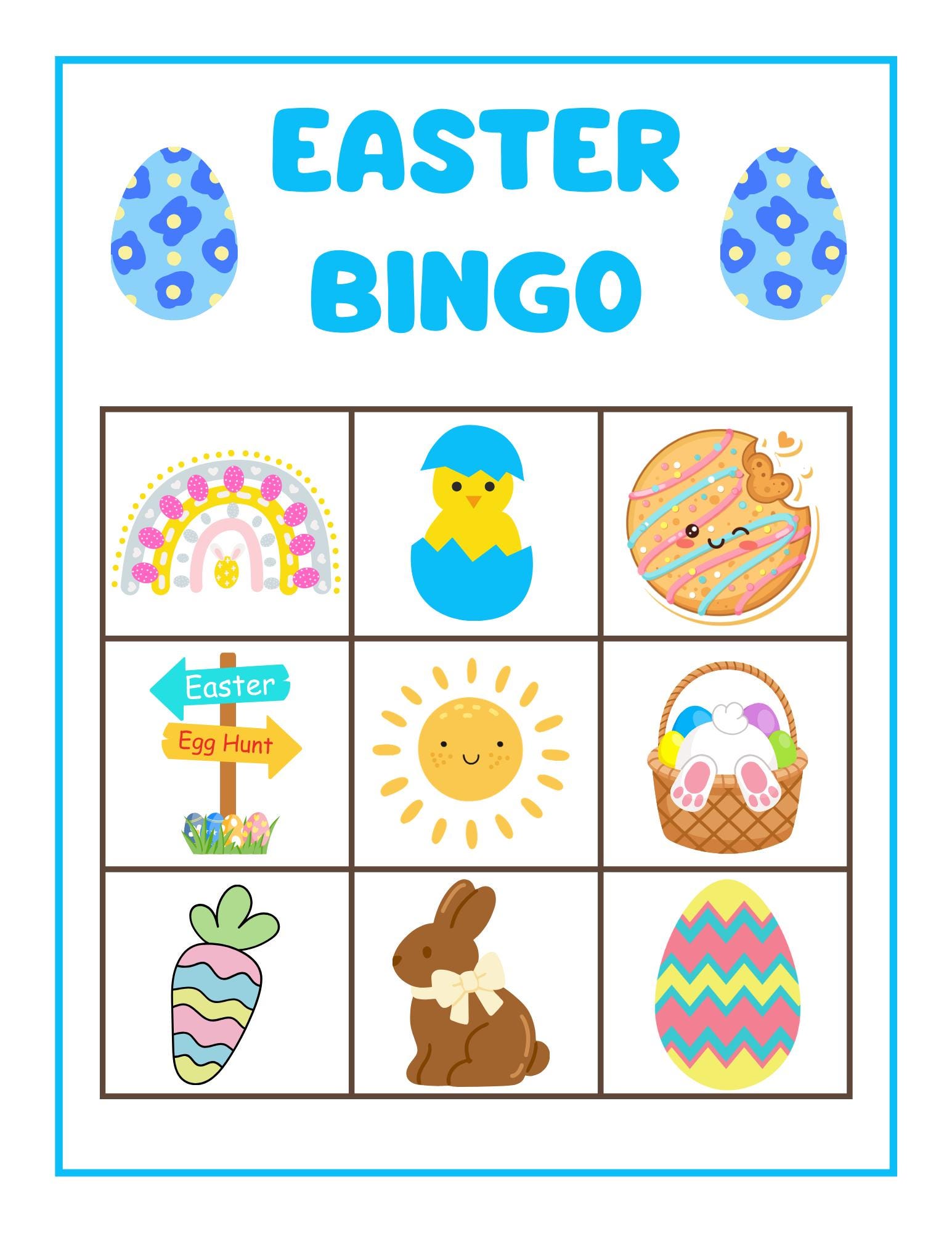 Simple Easter Bingo Cards for Kids - Etsy