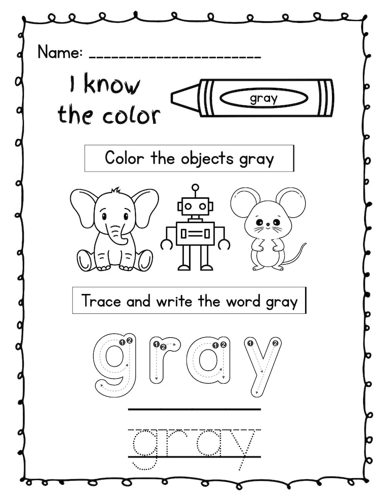 Colors Learning Worksheet – Trace, Write & Color for Preschool and ...
