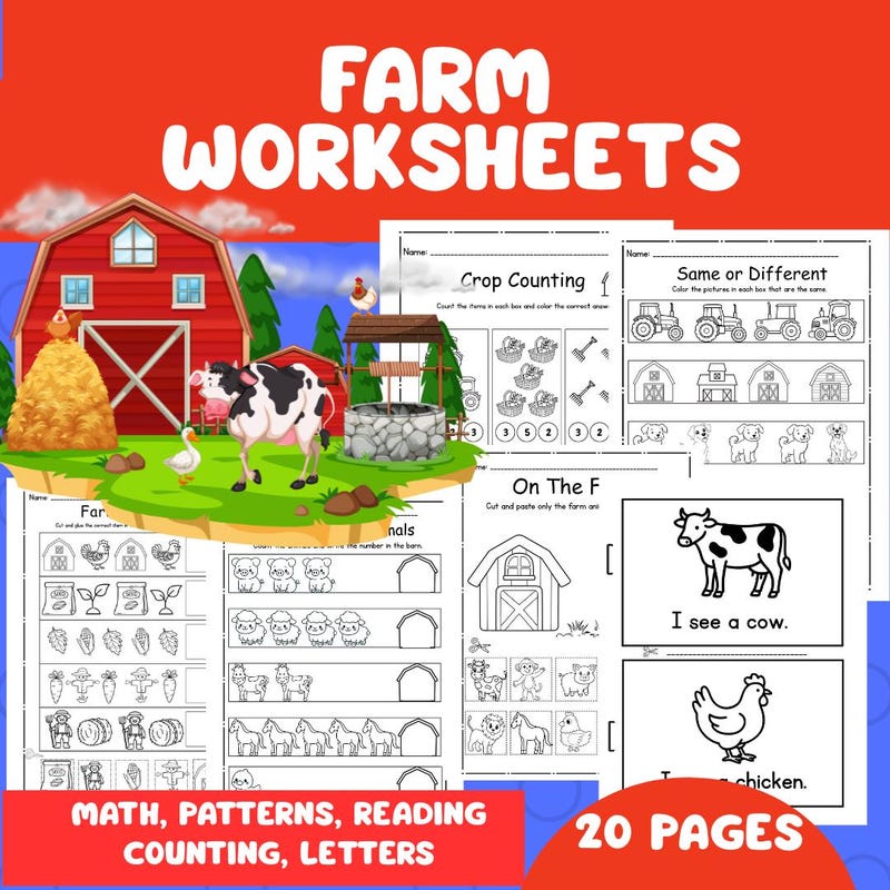 Animals Math Worksheet - Etsy