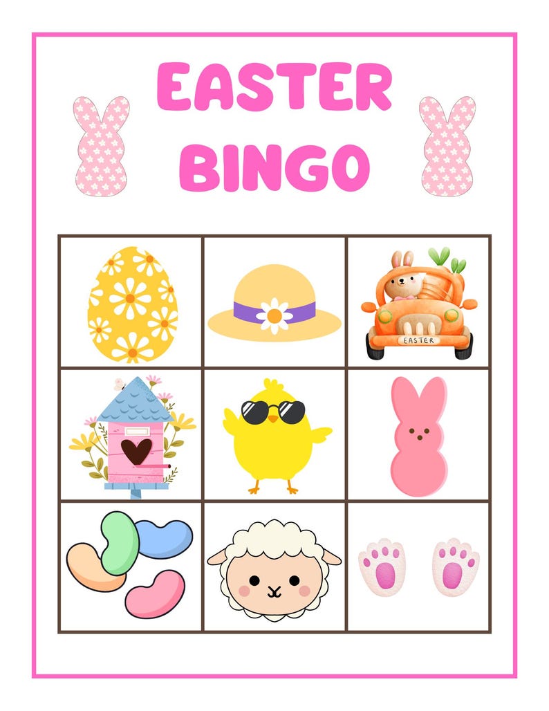 Simple Easter Bingo Cards for Kids - Etsy