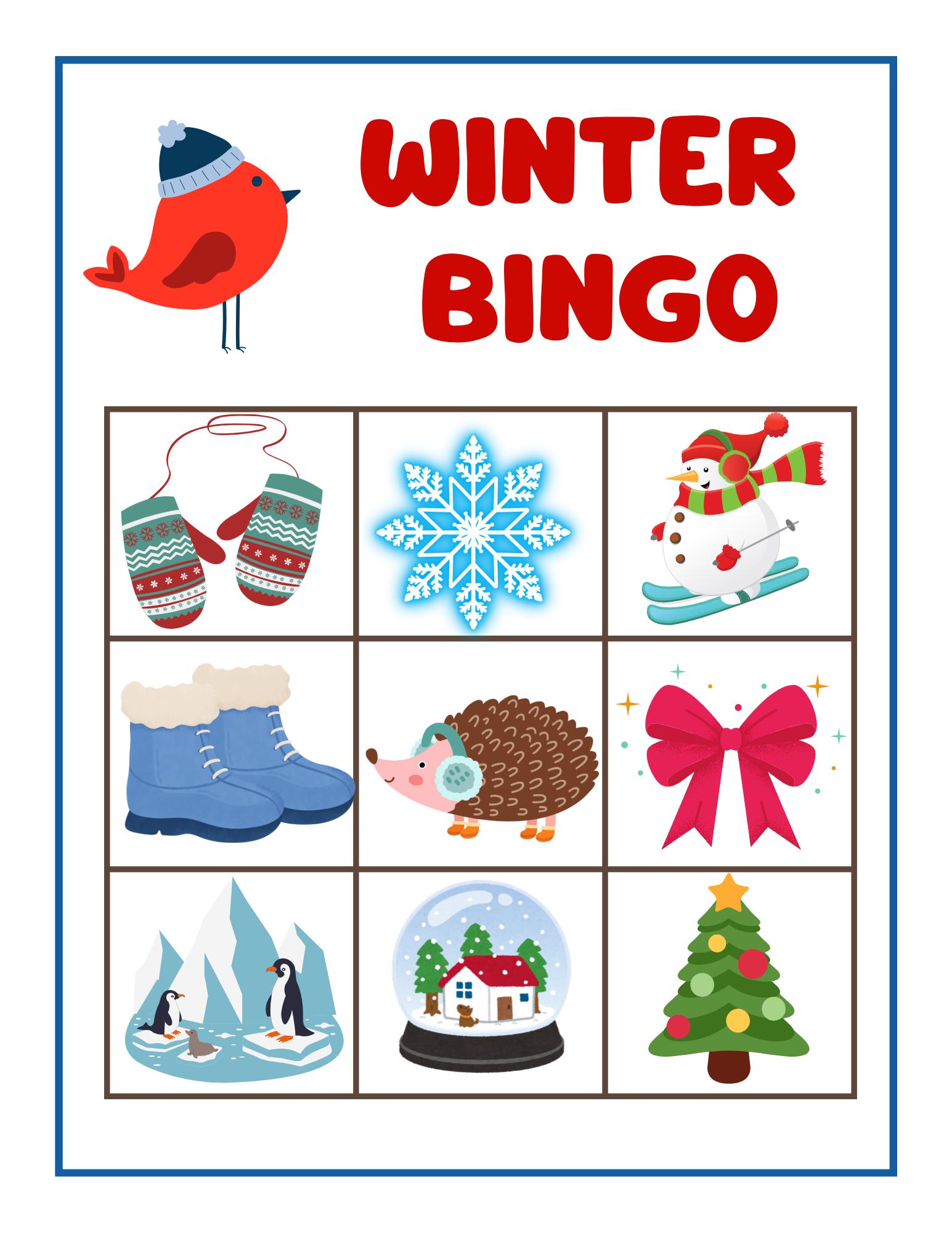 Simple Winter Christmas Bingo Cards for Kids - Etsy