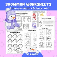 Snowman Printable Craft| Scissor Skills Activity| Build A Snowman ...