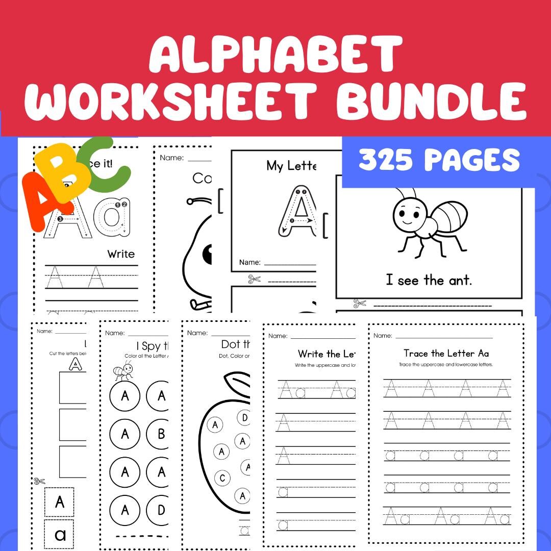 Alphabet Worksheet Bundle - Letter of the Week Worksheets - Preschool ...
