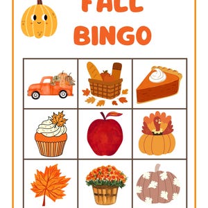 Simple Fall Thanksgiving Bingo Cards for Kids - Etsy