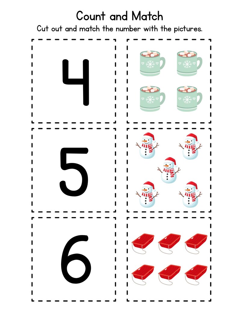 Winter Counting and Memory Cards – Numbers 0-20 (printable PDF) - Etsy