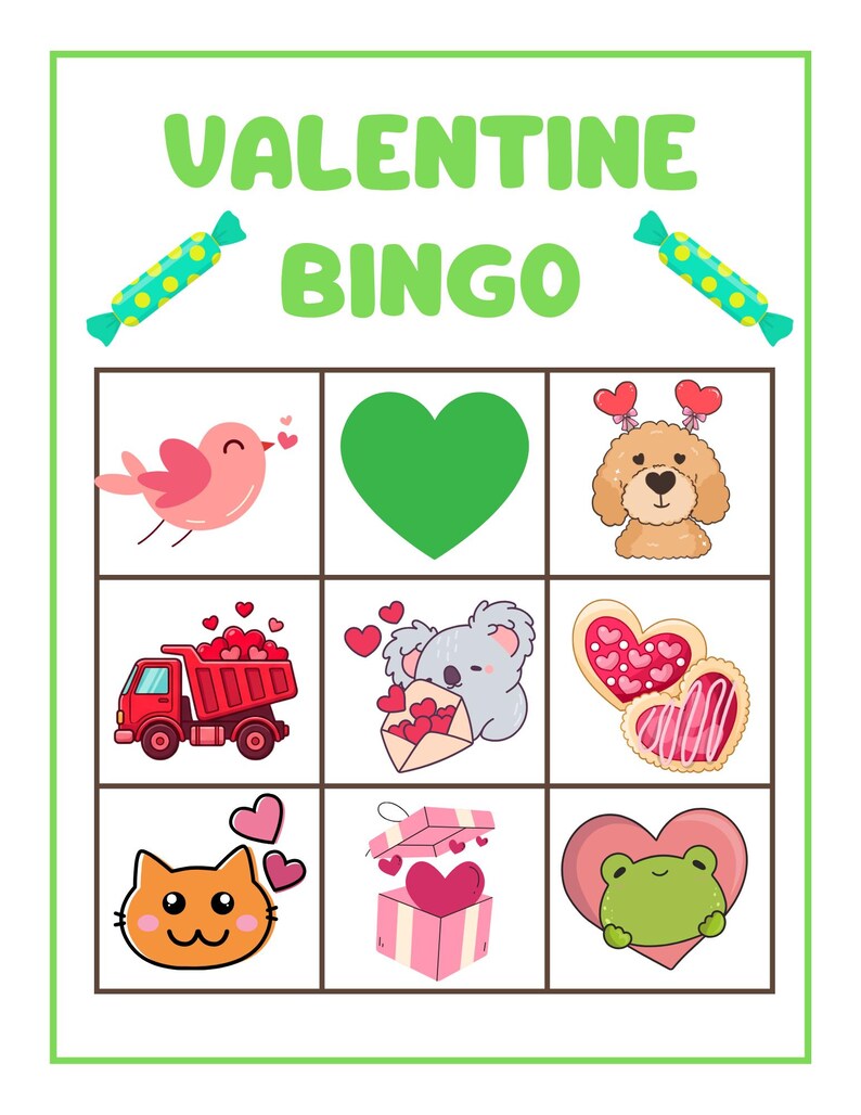 Simple Valentine's Day Bingo Cards for Kids - Etsy