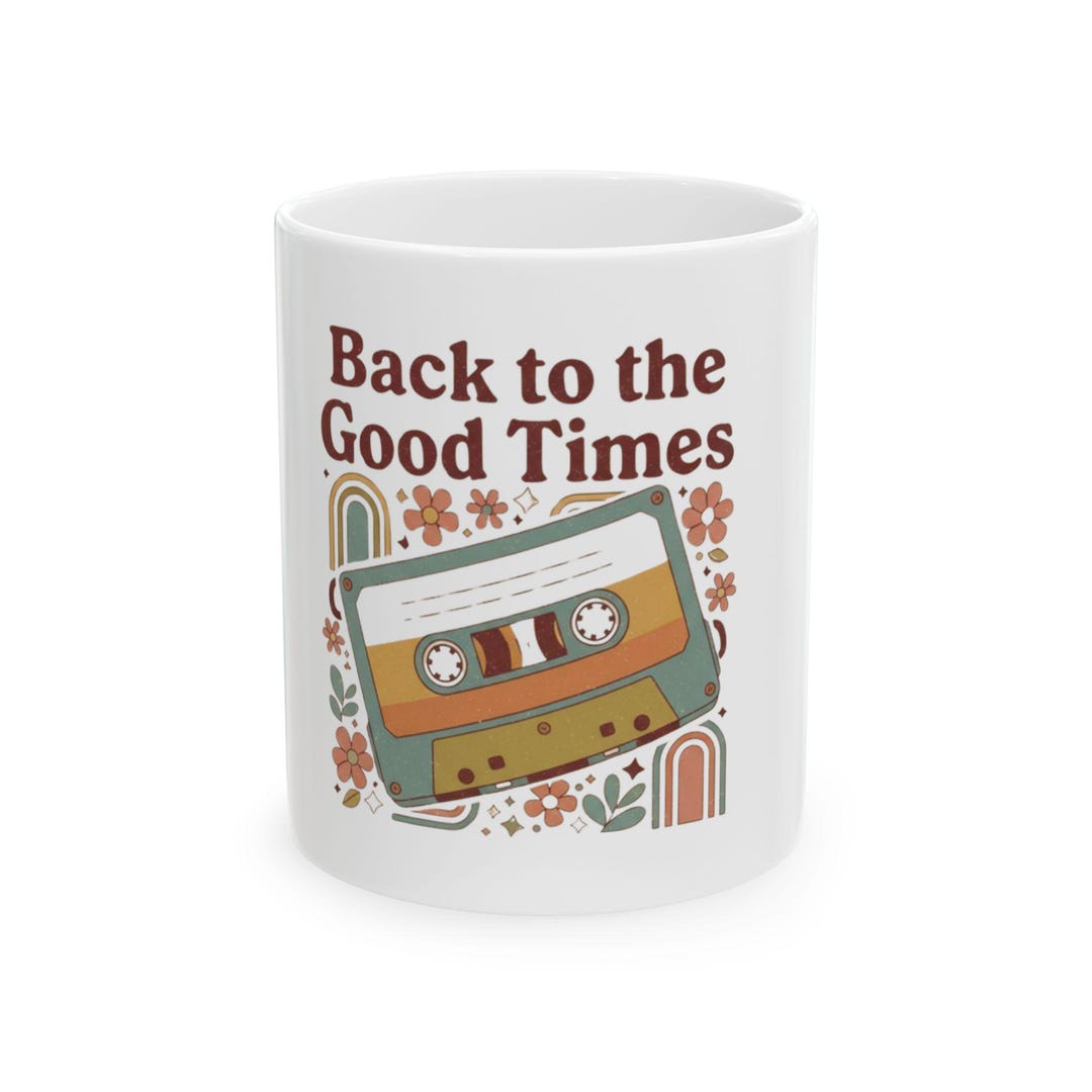 Retro Cassette Ceramic Mug: Nostalgic 70s Floral Design - Etsy