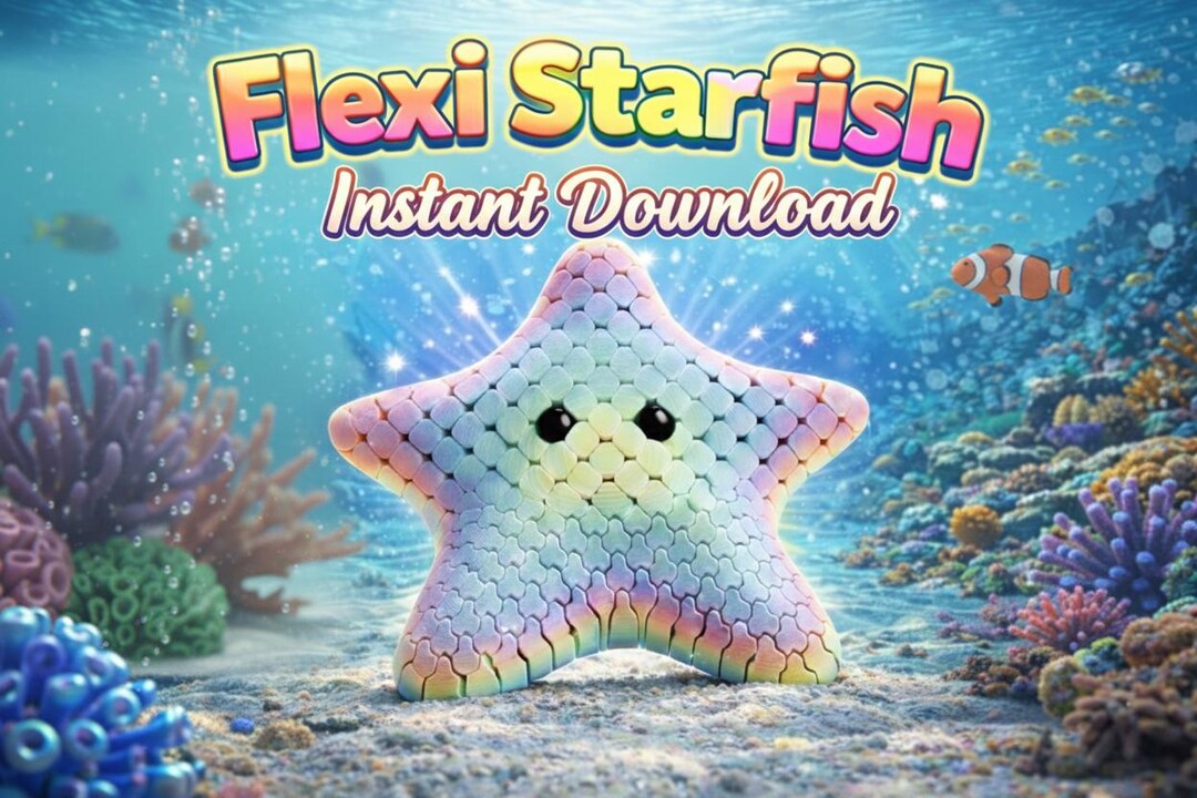Flexi Starfish STL | Articulated Star Fish Fidget Toy | Cute Ocean ...
