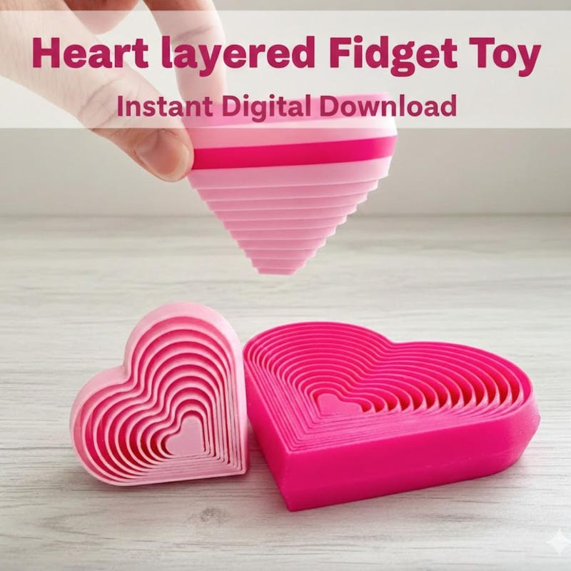 Heart Fidget Toy 3d Print - Etsy