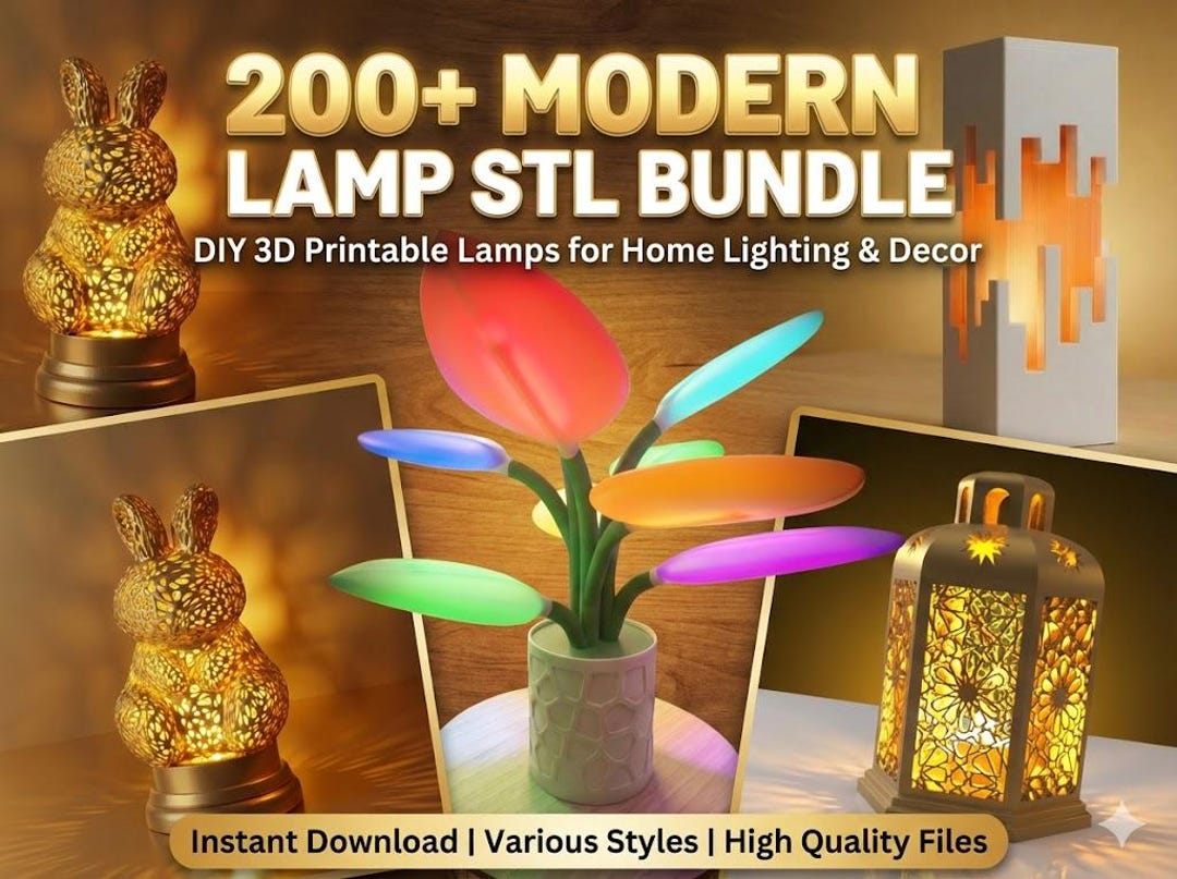 200+ Modern Lamp STL Bundle | DIY 3D Printable Lamps for Home Lighting ...