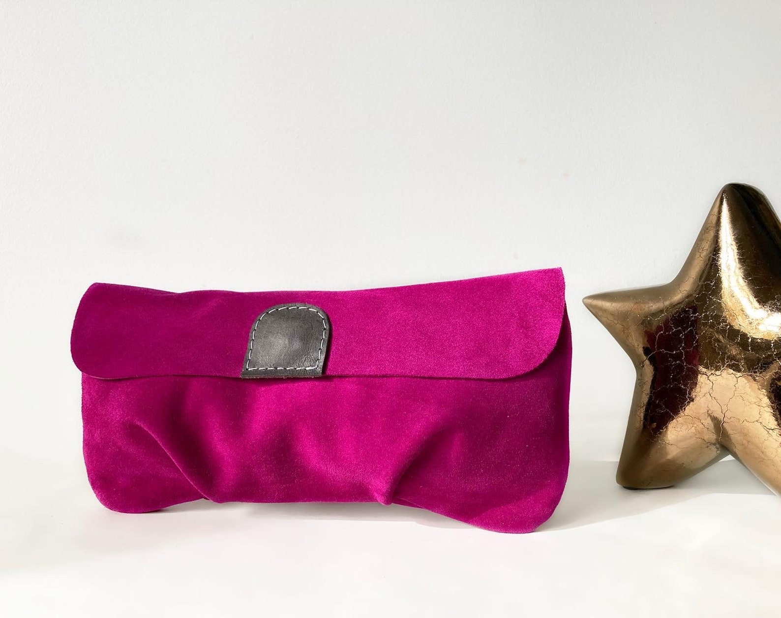 Suede Leather Clutch Leather Suede Long Clutch Suede Evening - Etsy