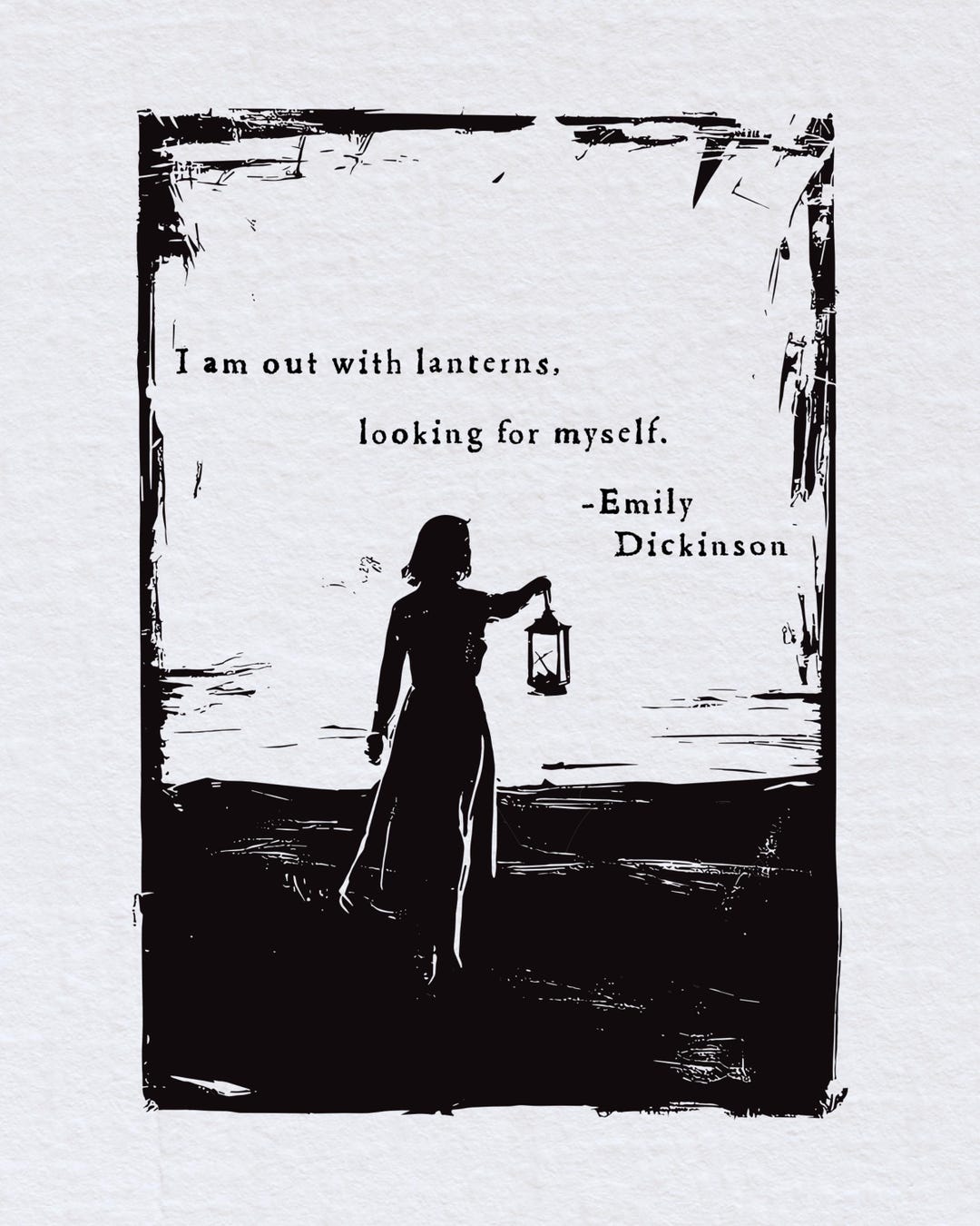 Emily Dickinson Quote Relief Print, 5x7 Poetry Decor, Inspirational ...