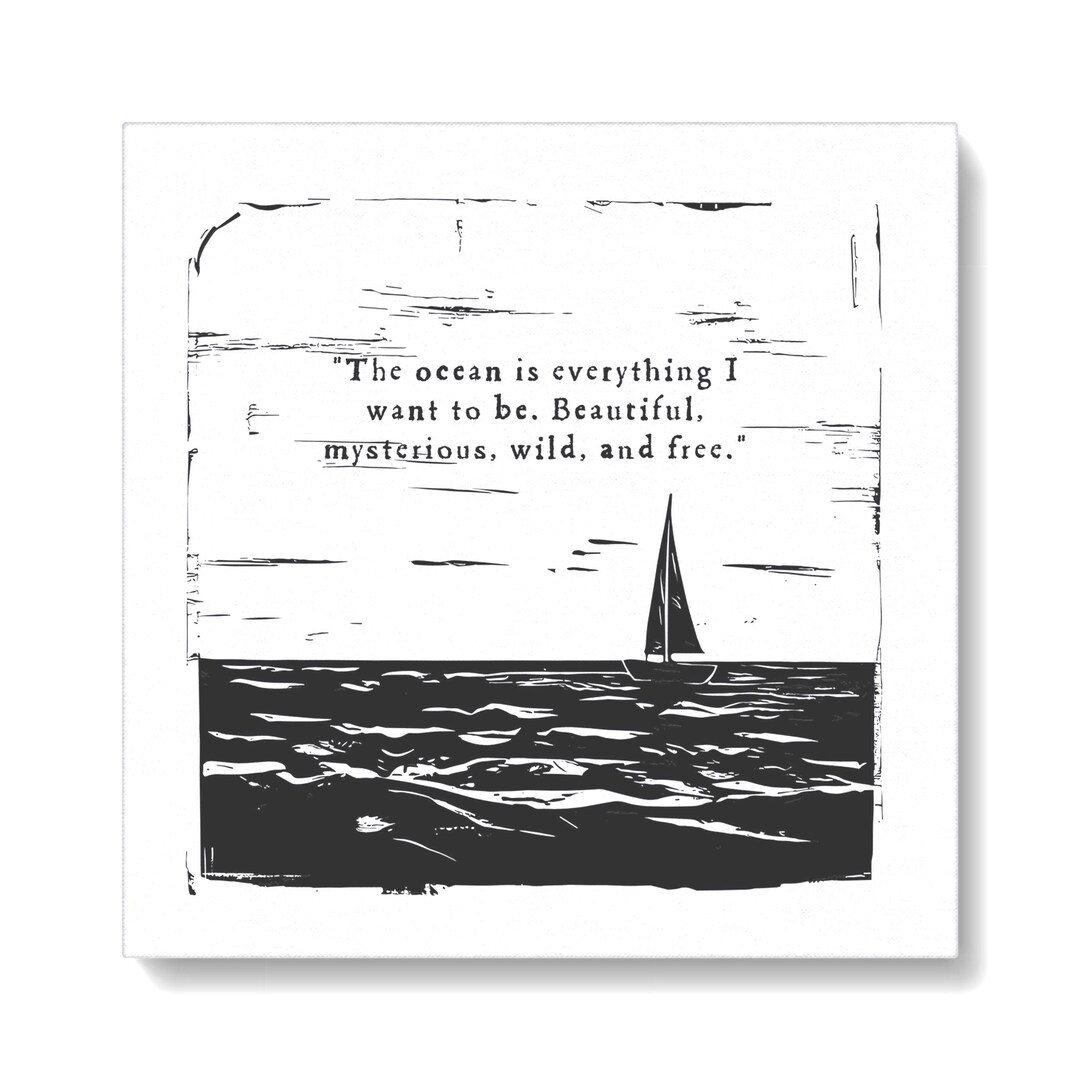 Ocean Wall Art, Inspirational Quote Print, Sailboat Decor, Sea Lover ...