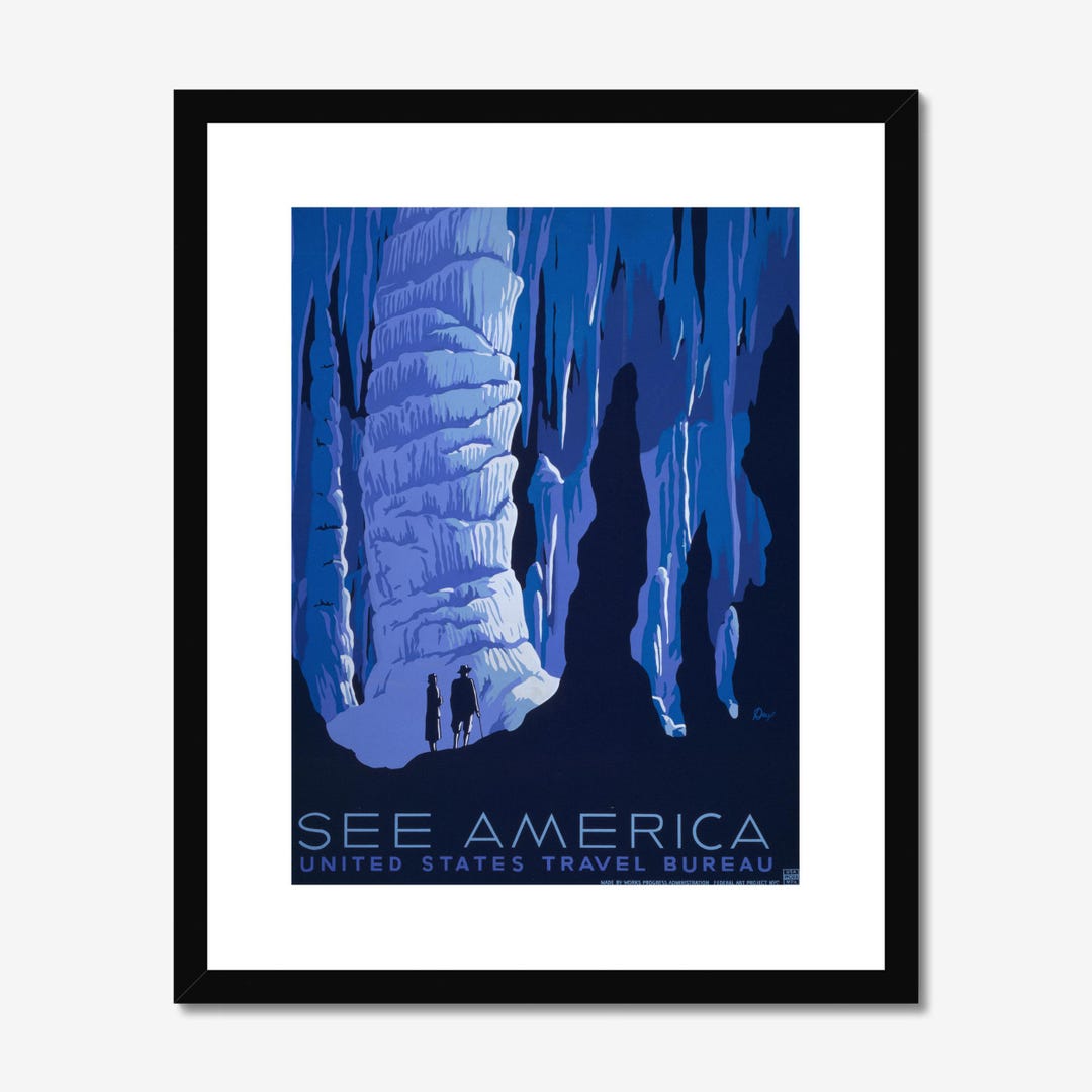 See America Poster, Vintage 1936 WPA Travel Art, Framed 16x20, United ...