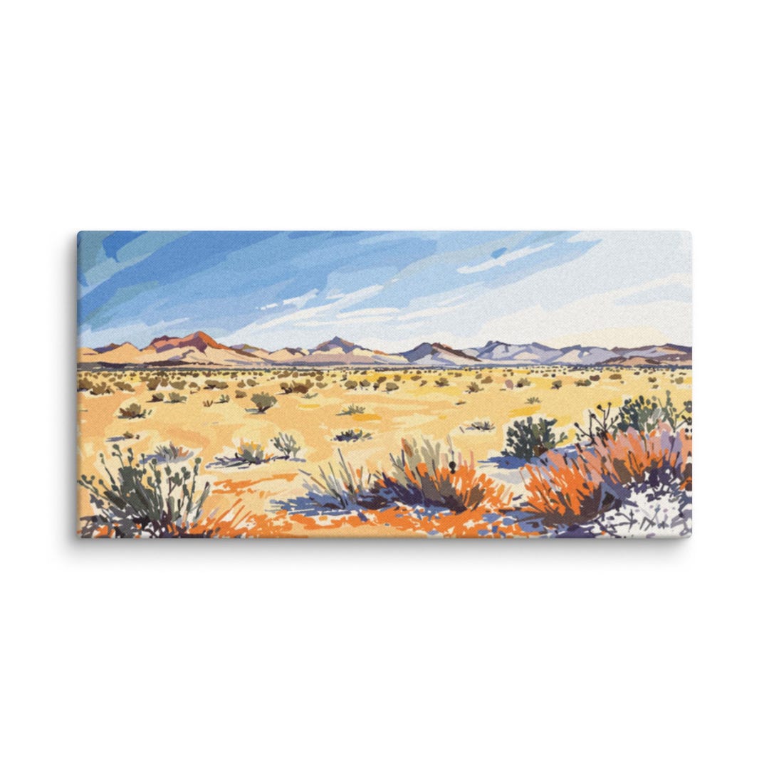 Southwest Landscape, Desert Scene, Expressionist Artwork on Stretched ...