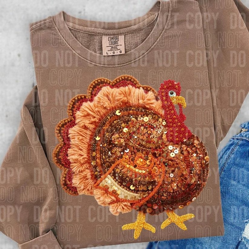 Womens Sequin Turkey Shirt - Etsy