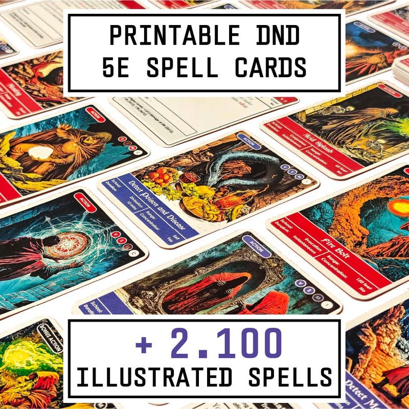 2024 Dnd Spell Cards - Etsy